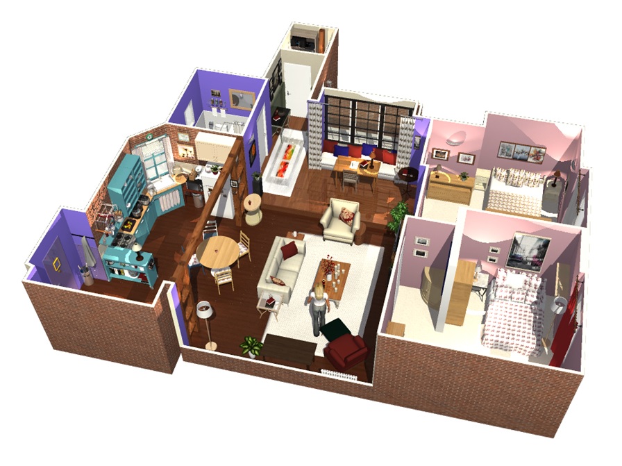 Friends TV Show Apartment In 3D HomeByMe friends-tv-show-apartment-in-3d-homebyme